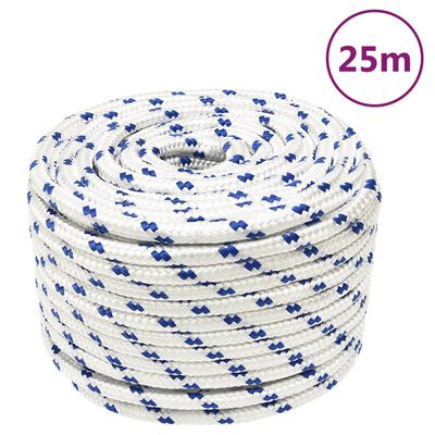 vidaXL Corda de barco 12 mm 25 m polipropileno branco | vidaXL.pt
