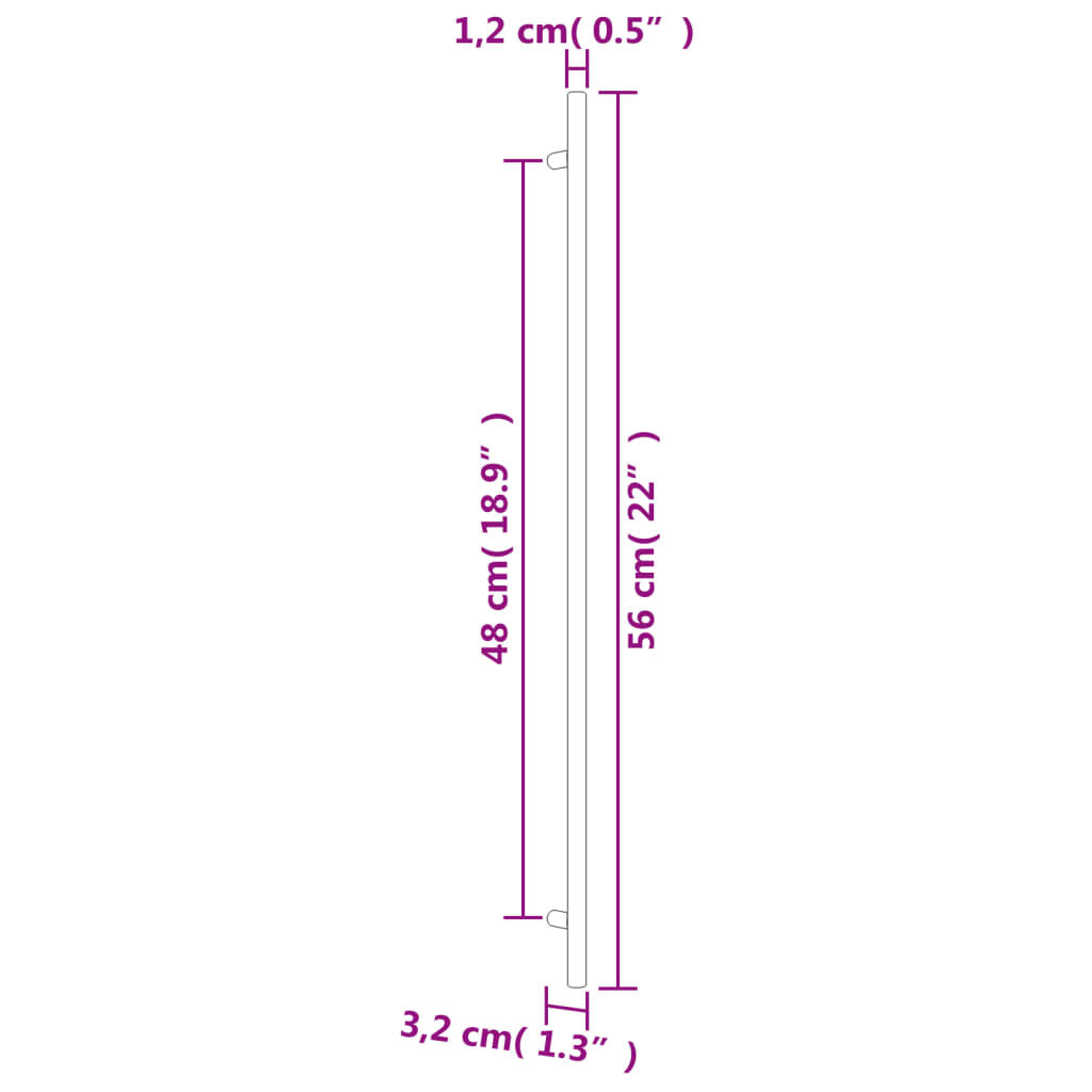 vidaXL Puxadores para móveis 10 pcs 480 mm aço inoxidável bronze ...