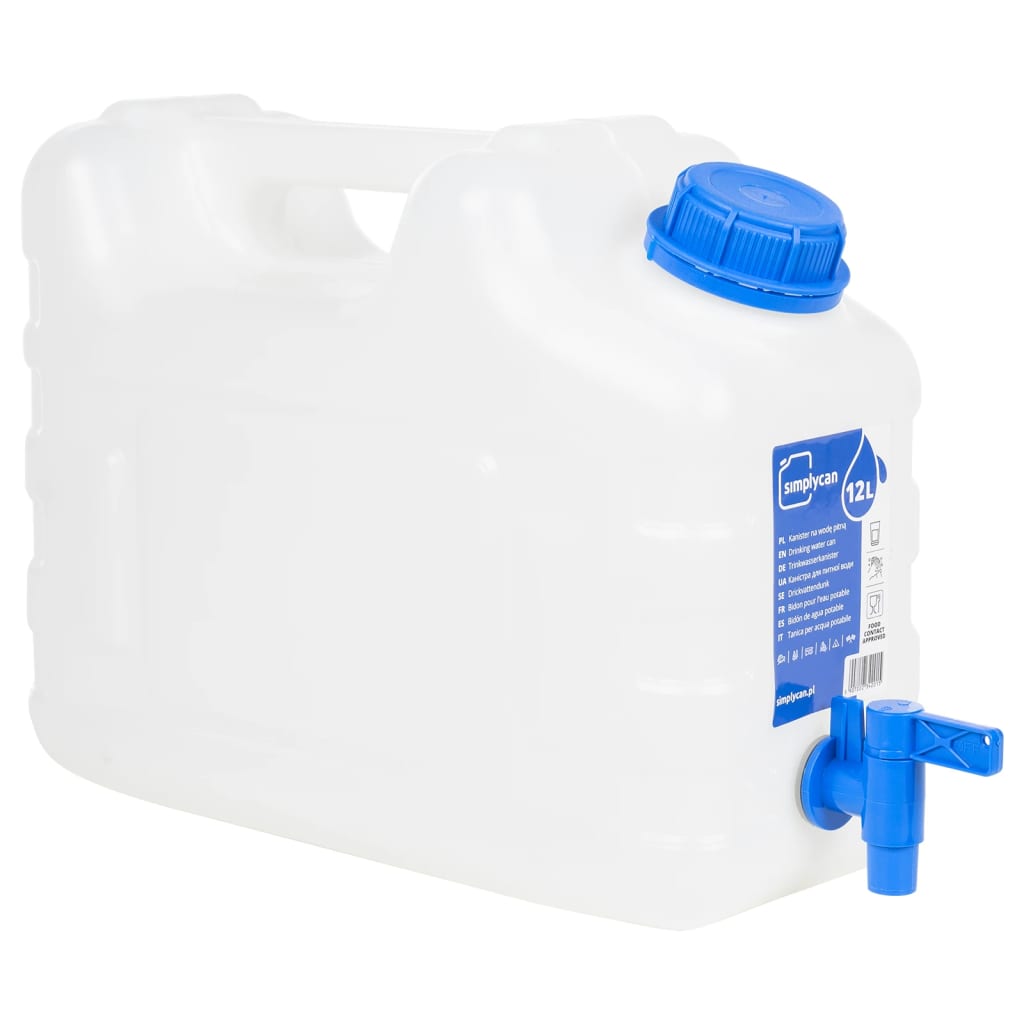 vidaXL Recipiente de água com torneira transparente 10 L plástico ...