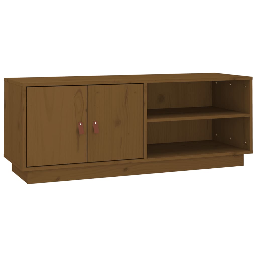 vidaXL Móvel de TV 105x34x40 cm madeira de pinho maciça castanho mel ...